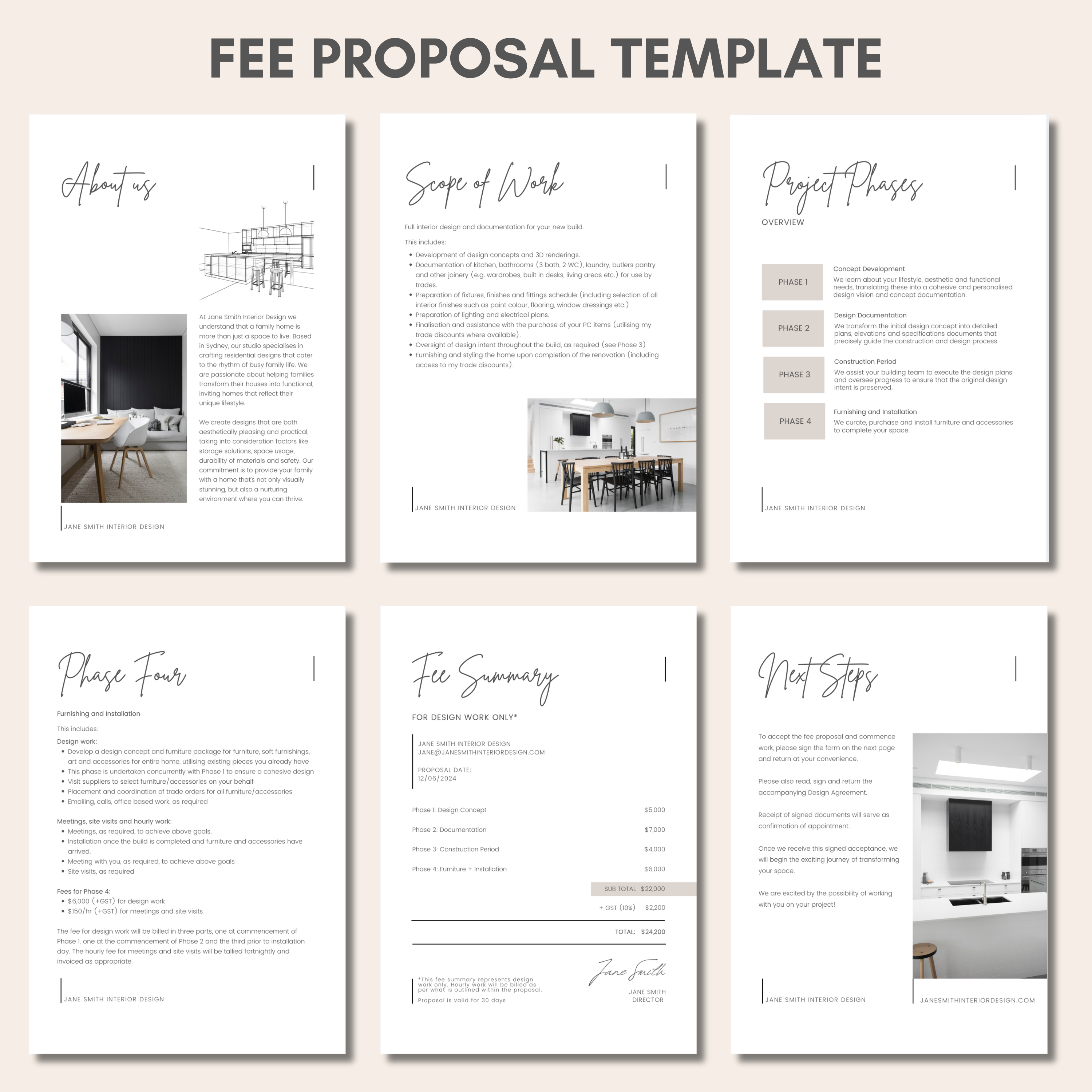 Fee Proposal Template – The Little Design Corner