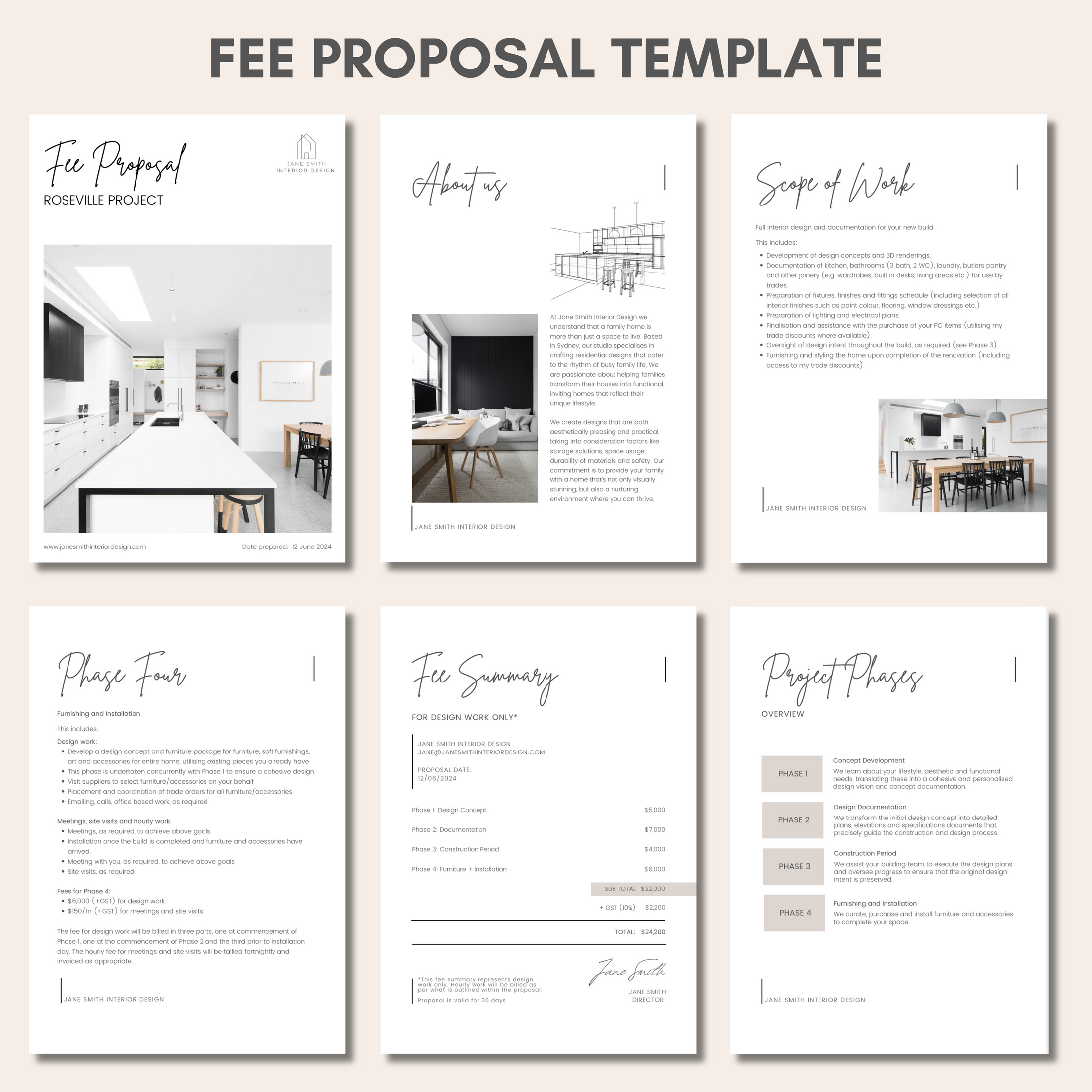 Fee Proposal Template – The Little Design Corner
