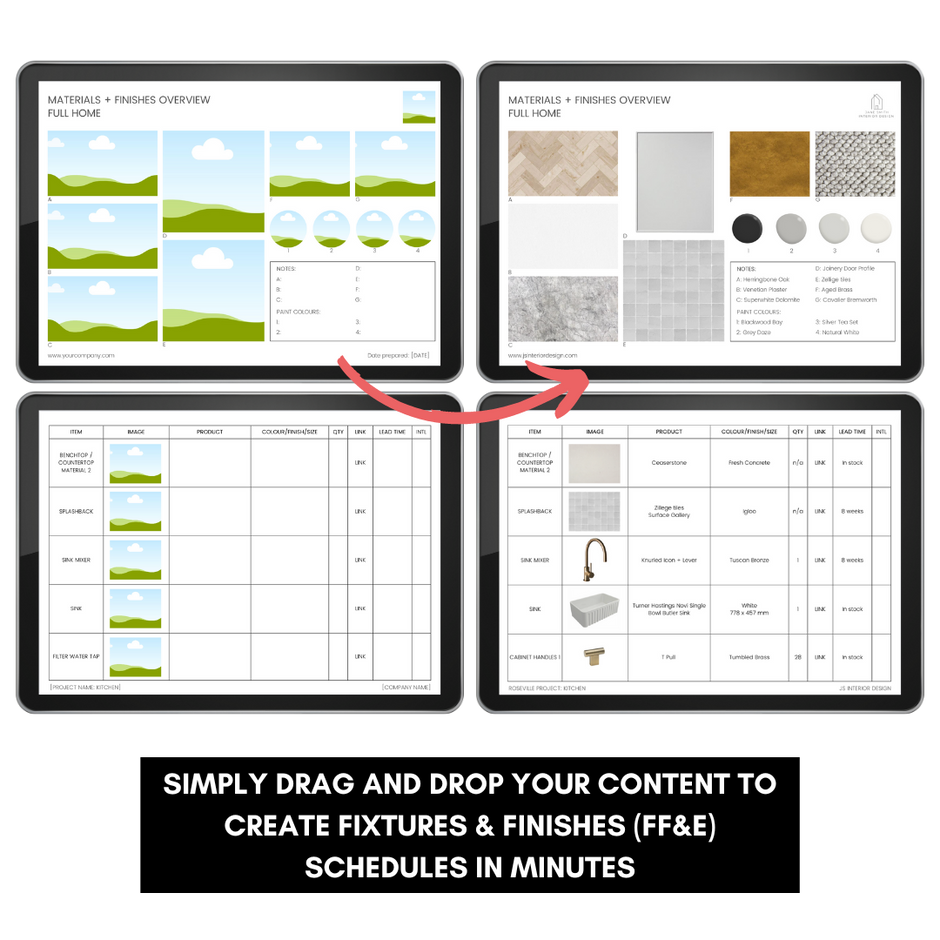 Fixtures and Finishes (FF&E) Schedule (Spec Book) Template – The Little ...