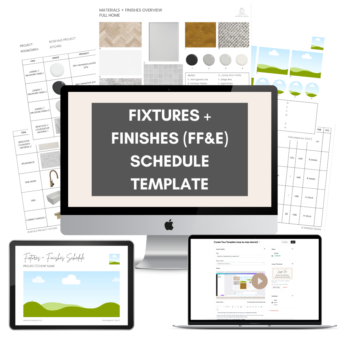 Fixtures and Finishes (FF&E) Schedule (Spec Book) Template – The Little ...