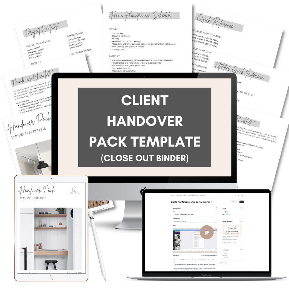 Client Handover Pack (Close Out Binder) Template – The Little Design Corner