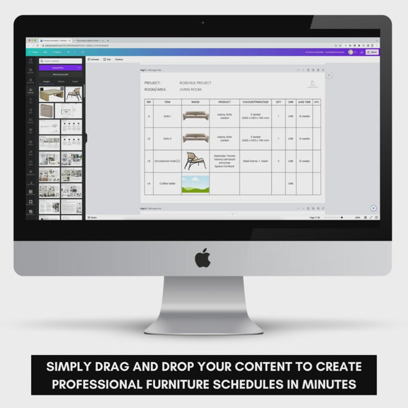 Interior Decoration (Furniture Schedule) Template – The Little Design ...